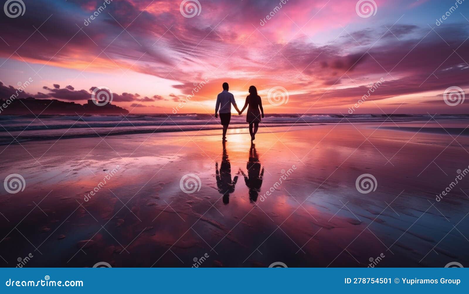 Two Silhouettes Embrace, Reflecting Love and Togetherness at Sunset ...