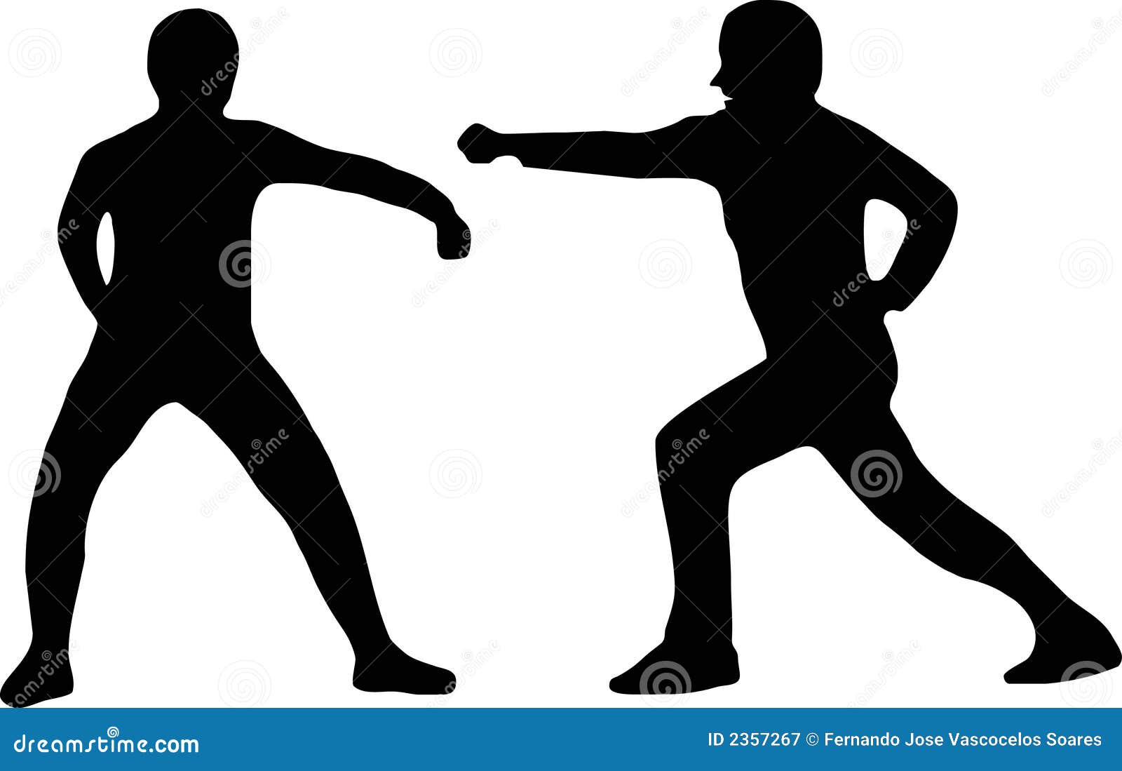 Two silhouettes fighting stock vector. Illustration of japan - 2357267