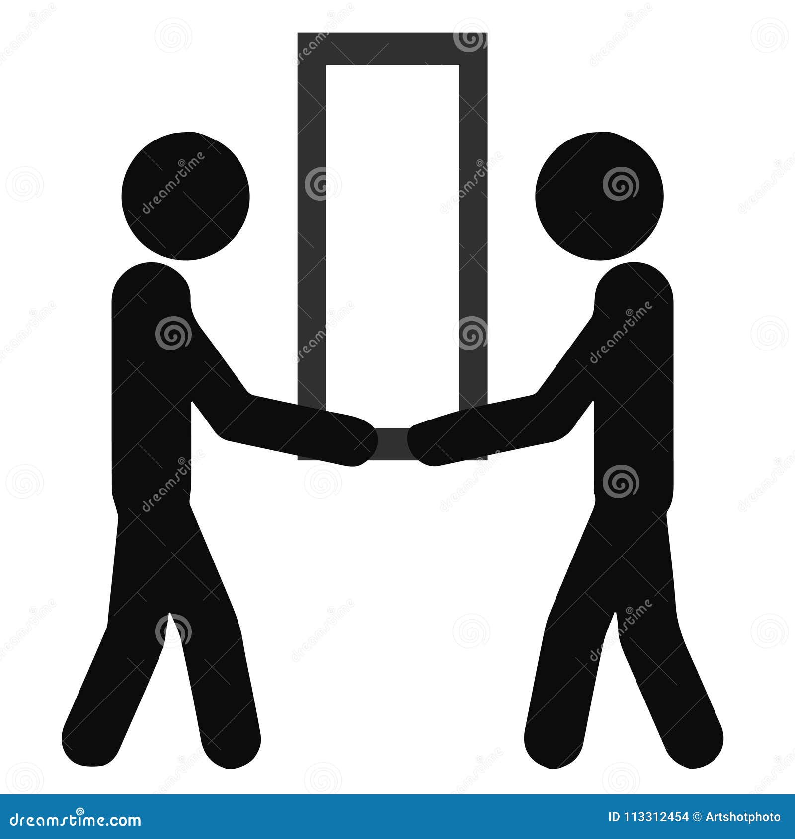 Two Silhouettes of Men Carrying a Parcel Stock Illustration ...