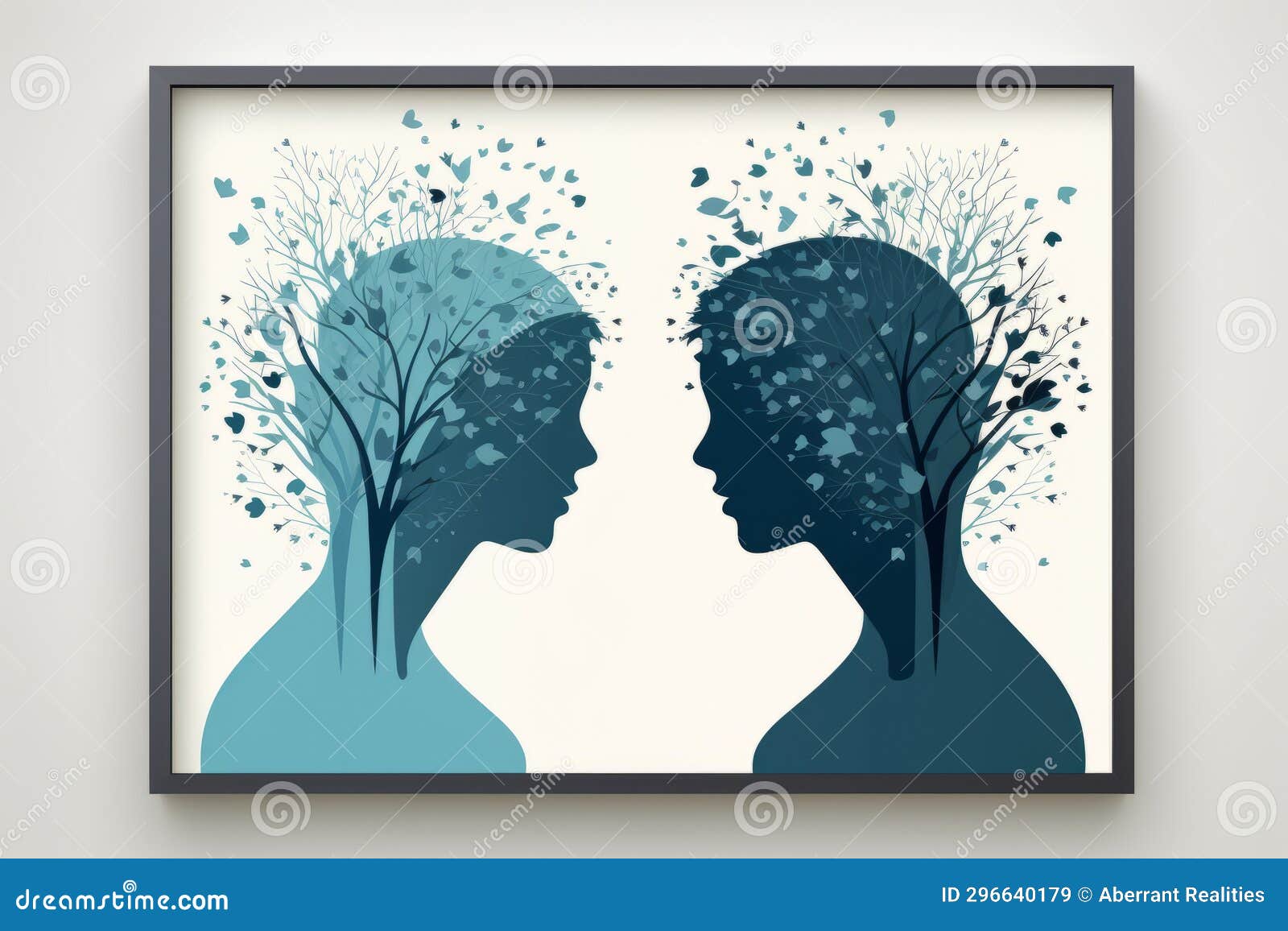 Two Silhouettes of People with Trees in the Background Stock ...