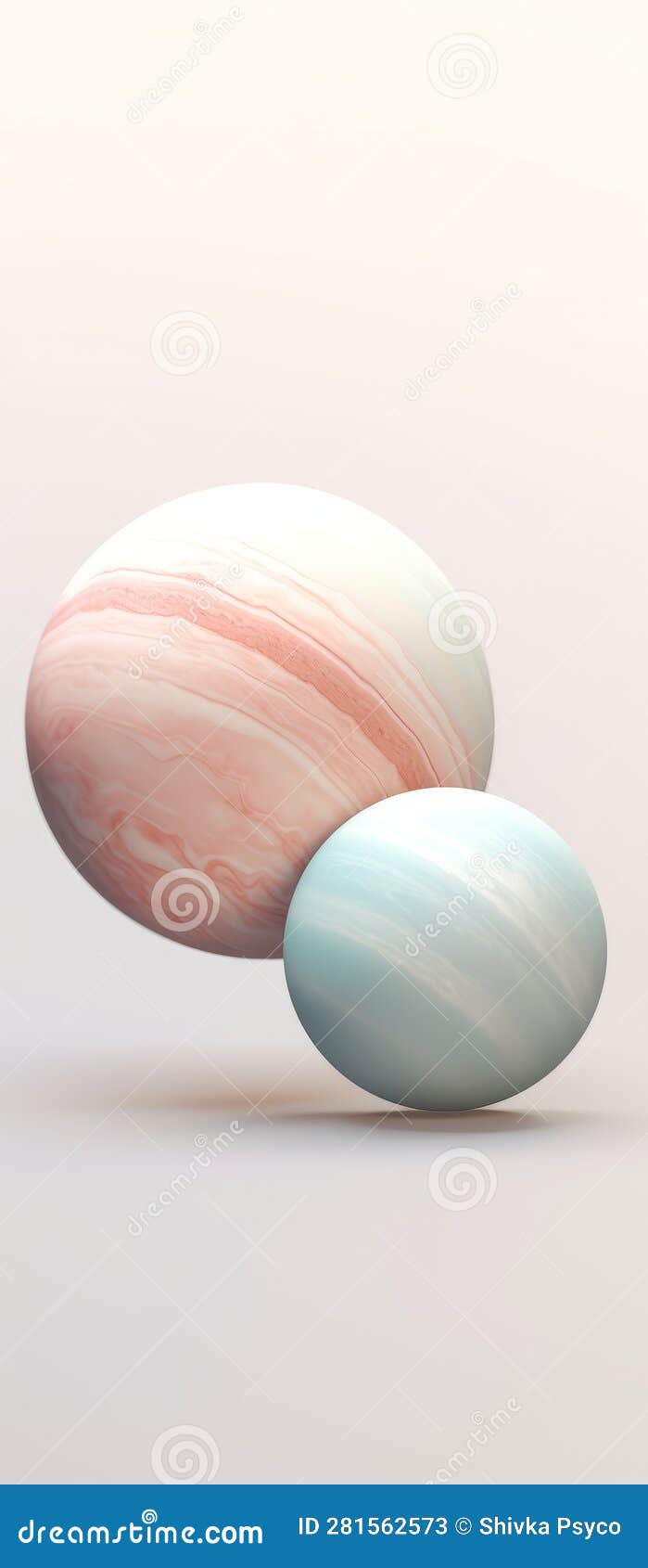 Two Silky and Dreamy Perfect Pastel Colors Planets Generative AI Stock ...