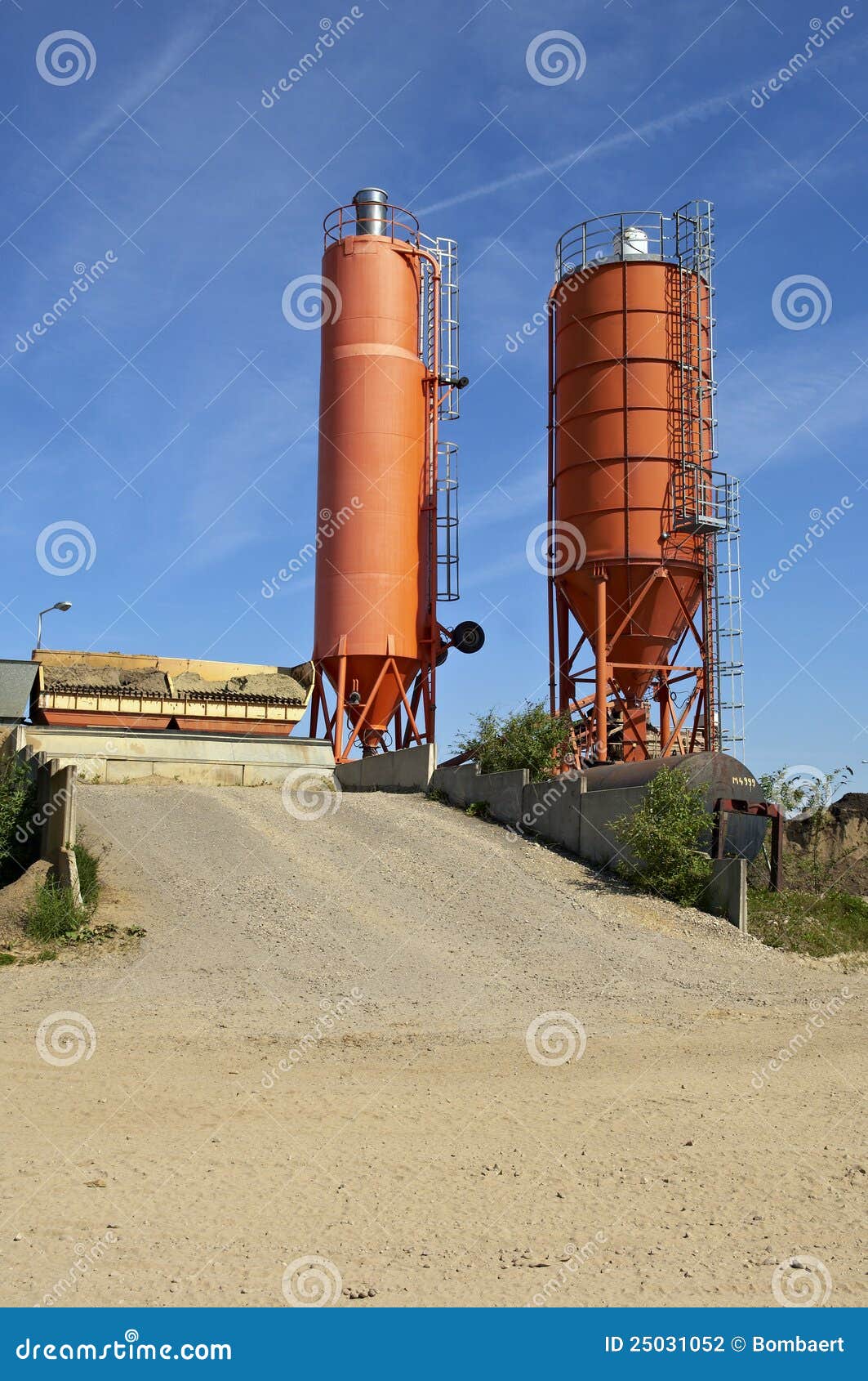 Two silos against sky stock photo. Image of architecture - 25031052