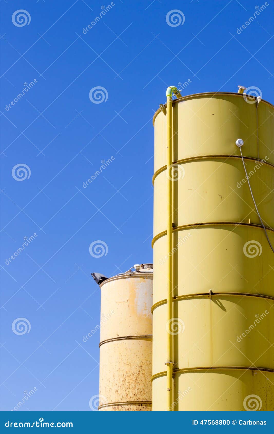Two silos yellow stock photo. Image of business, storage - 47568800
