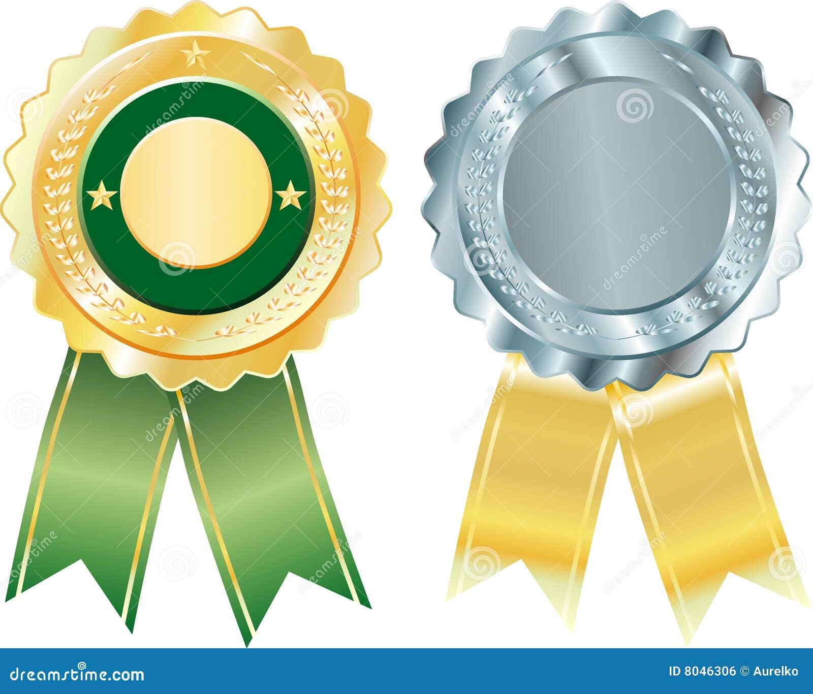 Two silver badges stock vector. Illustration of relief - 8046306