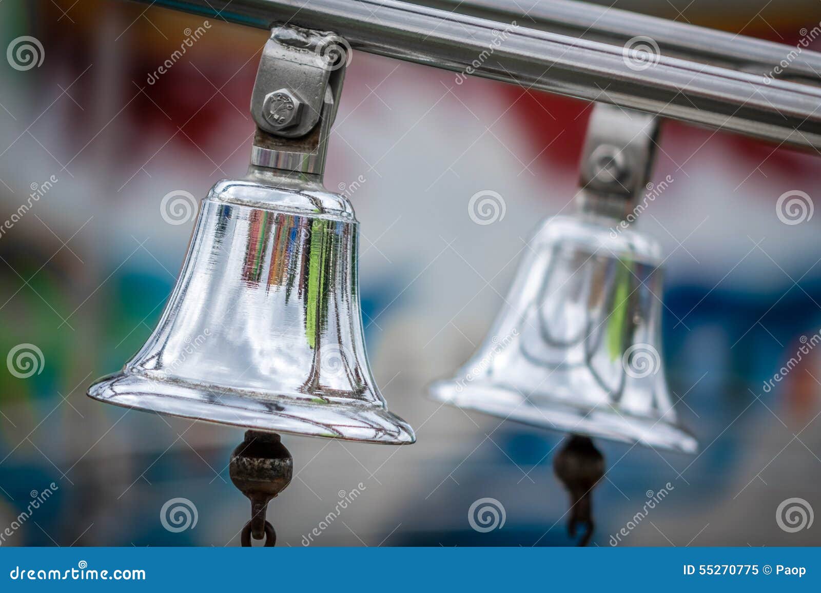 Two silver bells stock image. Image of ring, bokeh, silver - 55270775