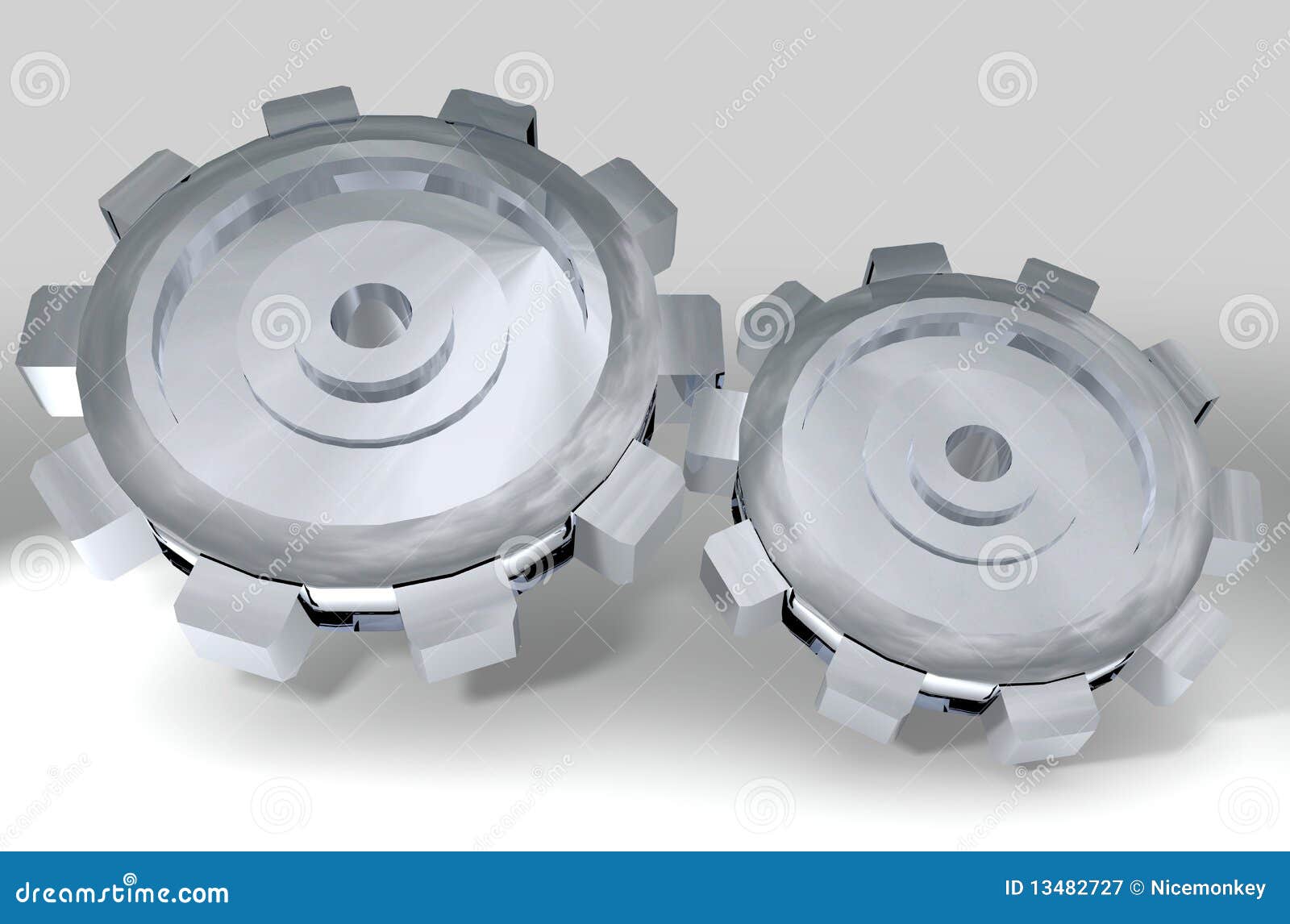 Two silver cogs stock illustration. Illustration of dimensional - 13482727