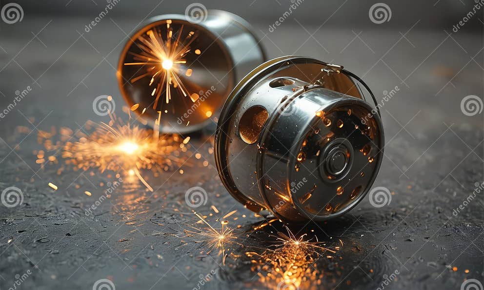 Two Silver-colored Metal Objects with Circular Openings and Reflective ...