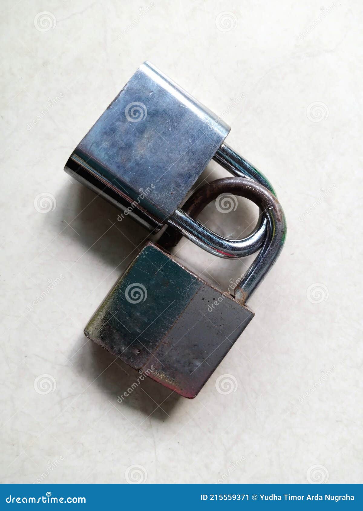 Two Silver Mesh Padlocks Joined Together Stock Image - Image of mesh ...