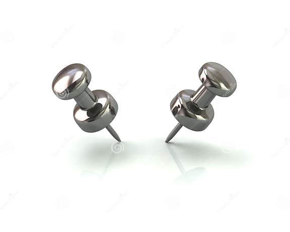 Two silver push pins stock illustration. Illustration of notepad - 91023617