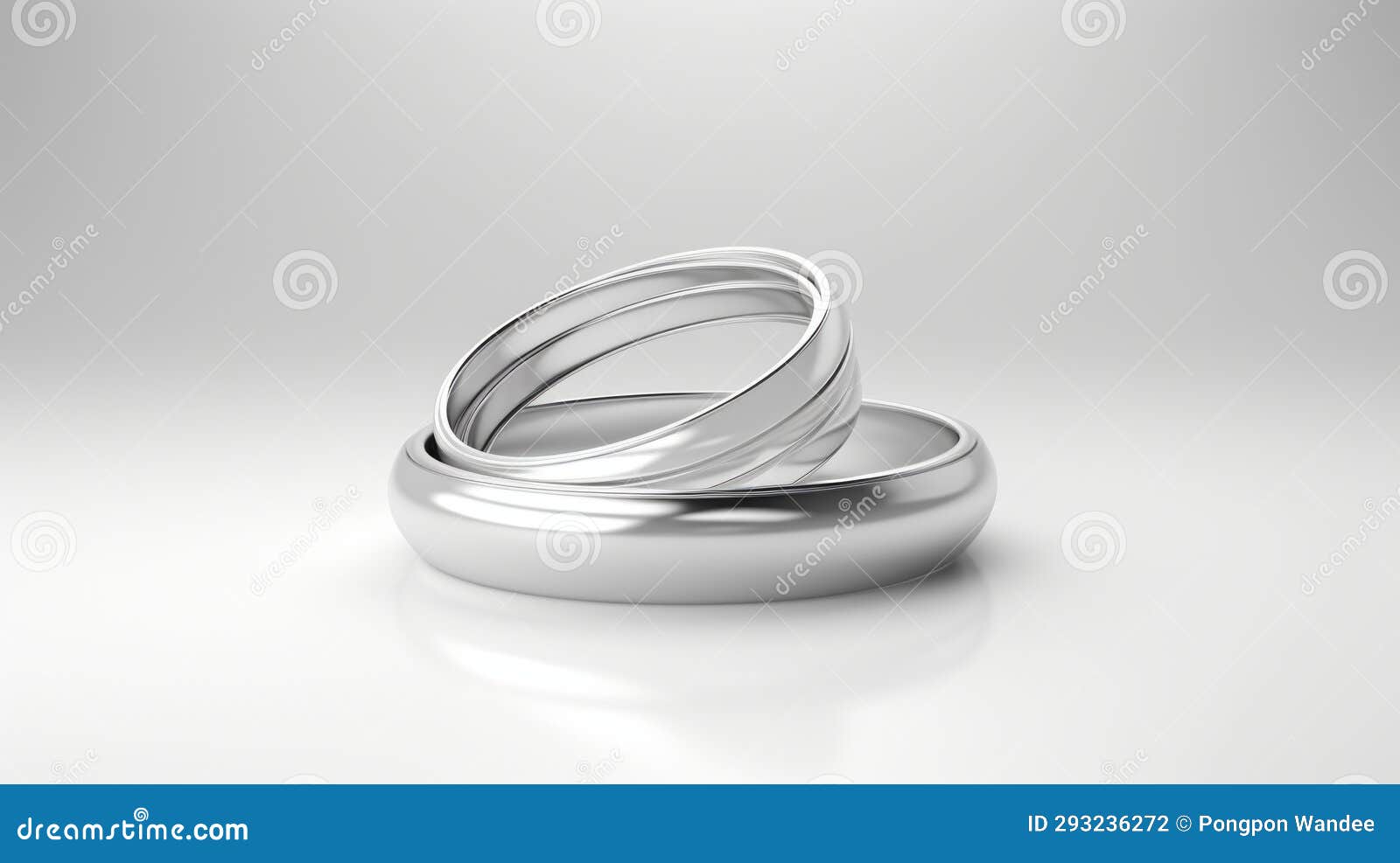 Two Silver Wedding Bands Intertwined on a White Background. this Image ...