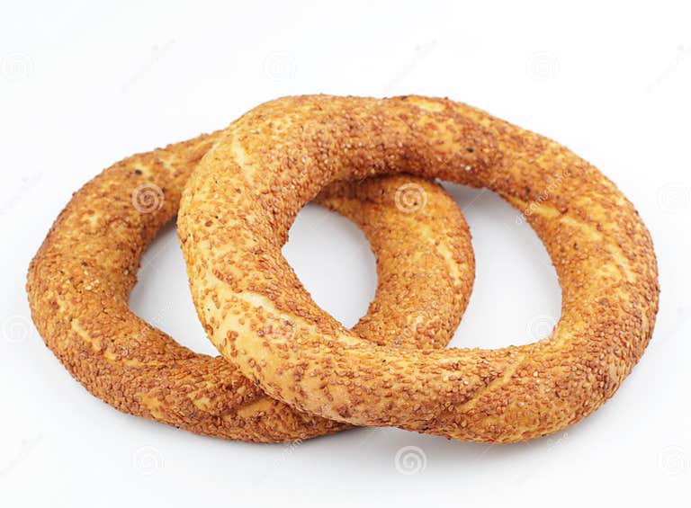 Two simits stock image. Image of simit, pastry, background - 22068341