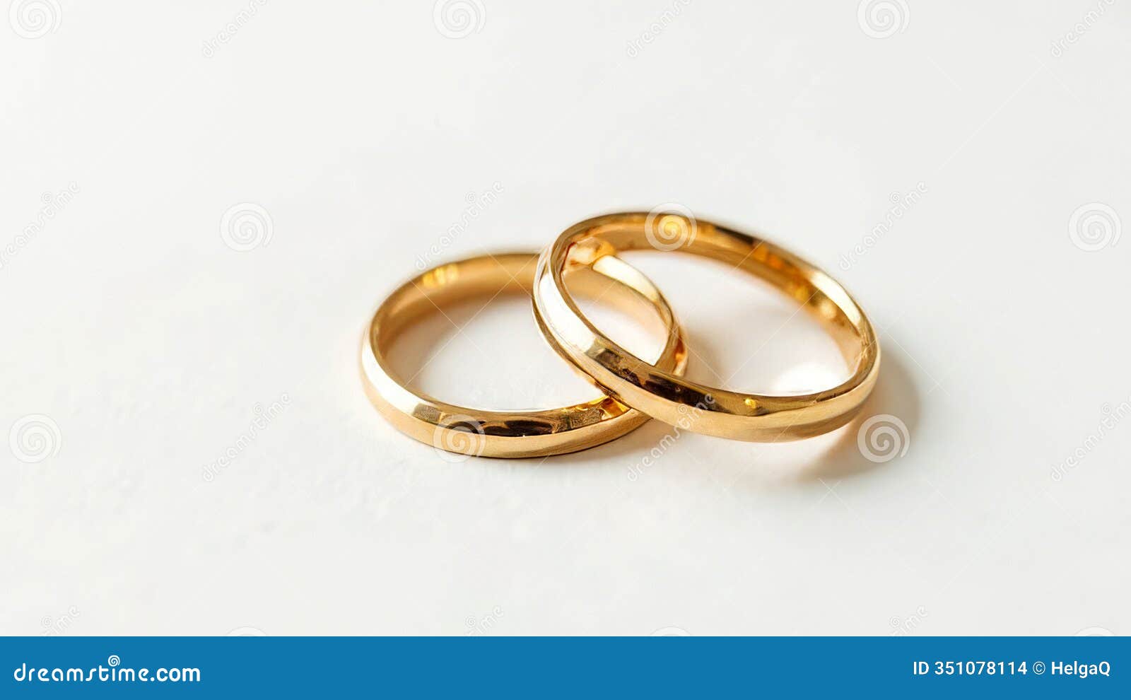 Two Simple Gold Wedding Rings on a White Background Stock Illustration ...