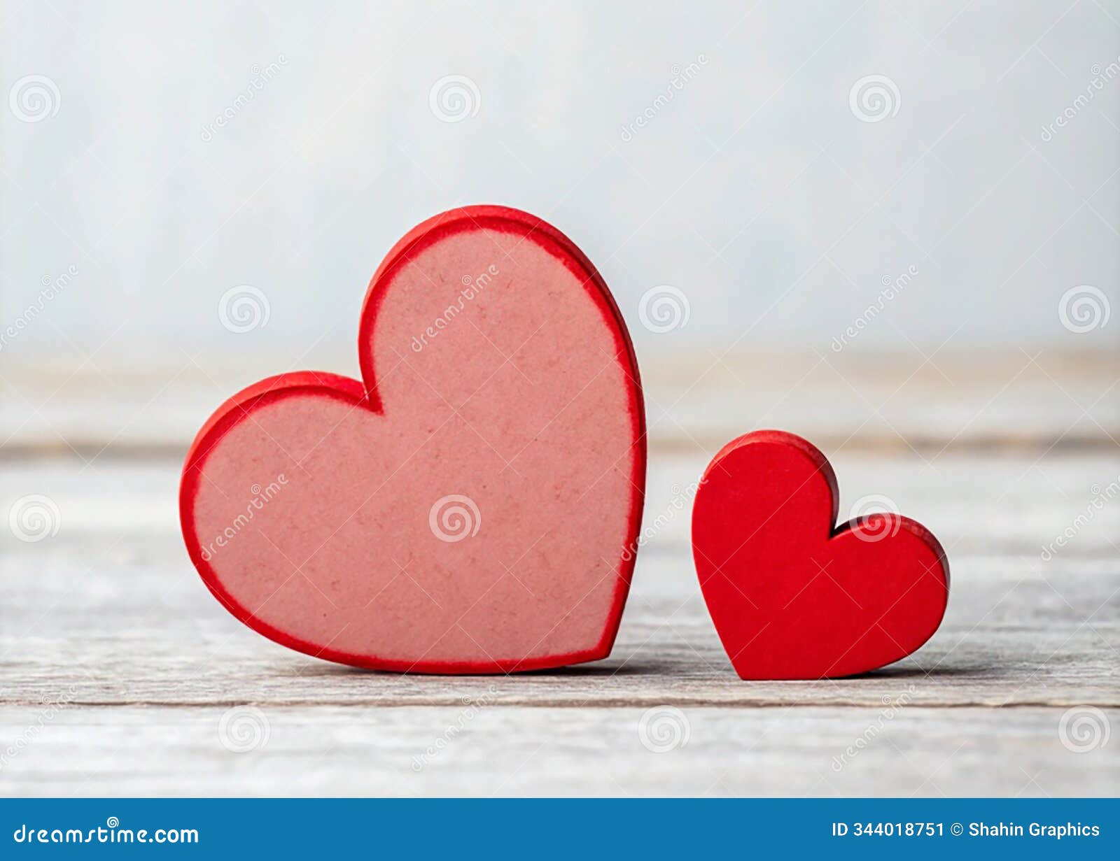 Two Simple Hearts One Big One Small Stock Illustration - Illustration ...