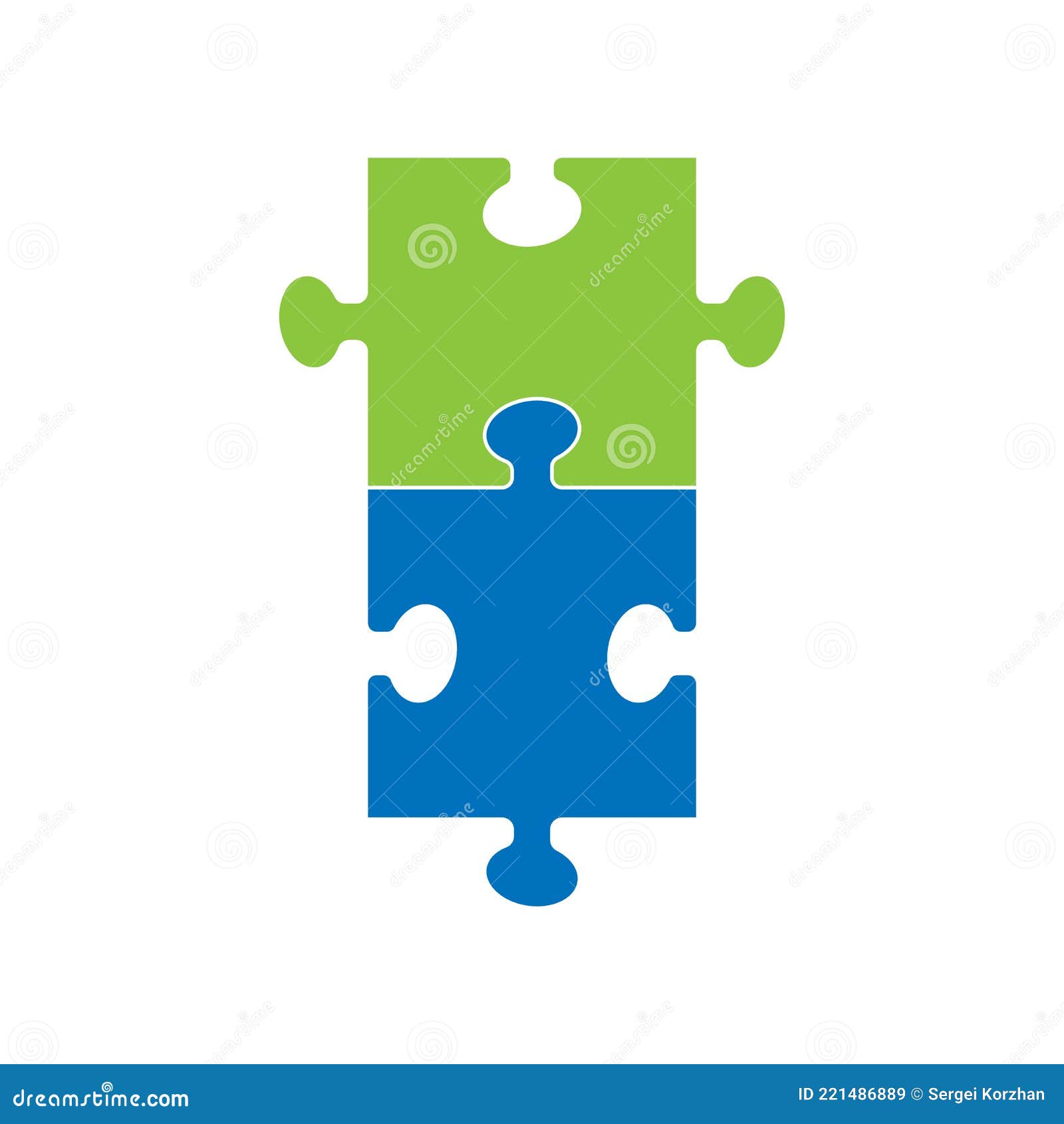 Two Simple Puzzle Pieces on a White Background. Stock Vector ...