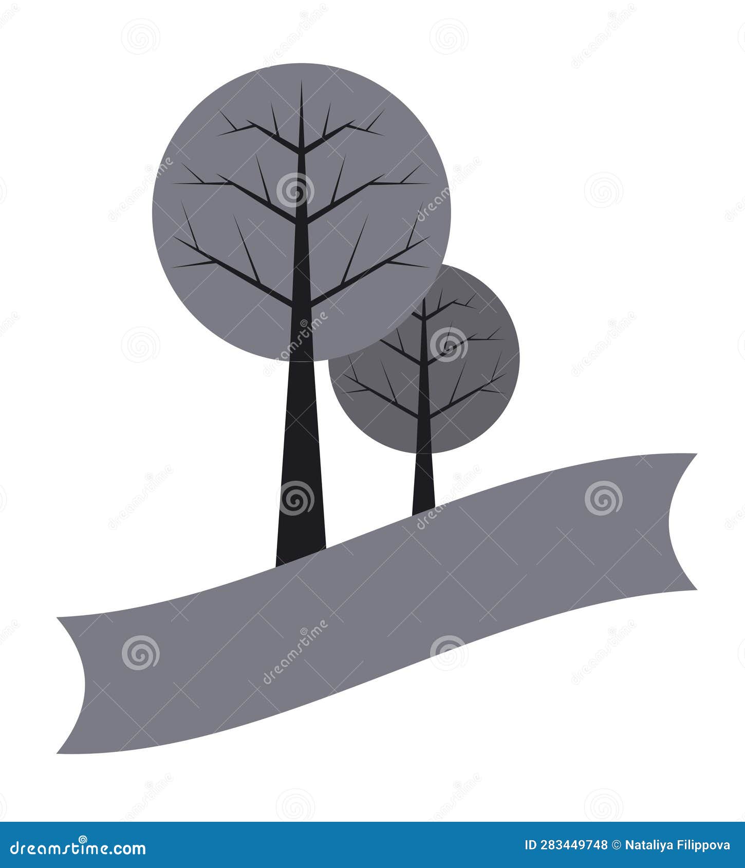 Set Of Simple Trees, Conceptual Minimal Design, Geometric Shapes. Hand ...