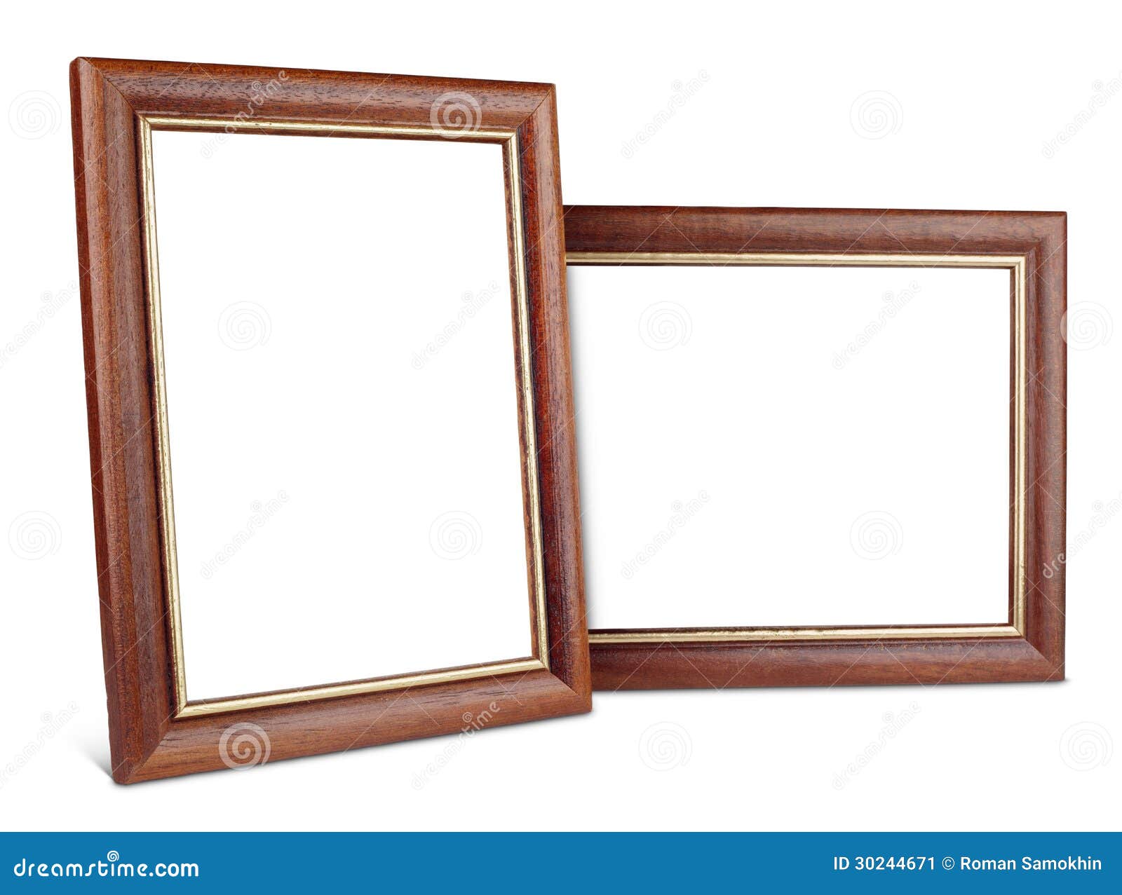 Two Simple Wooden Picture Frames with Shadow Stock Image - Image of ...