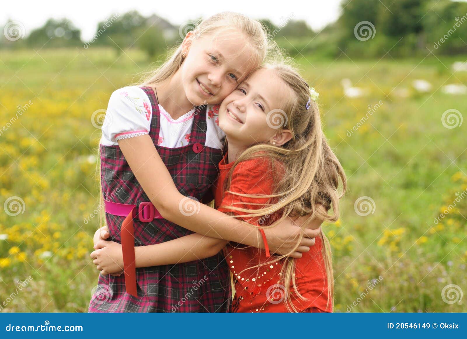 Two sisters stock image. Image of embrace, little, cheerful - 20546149