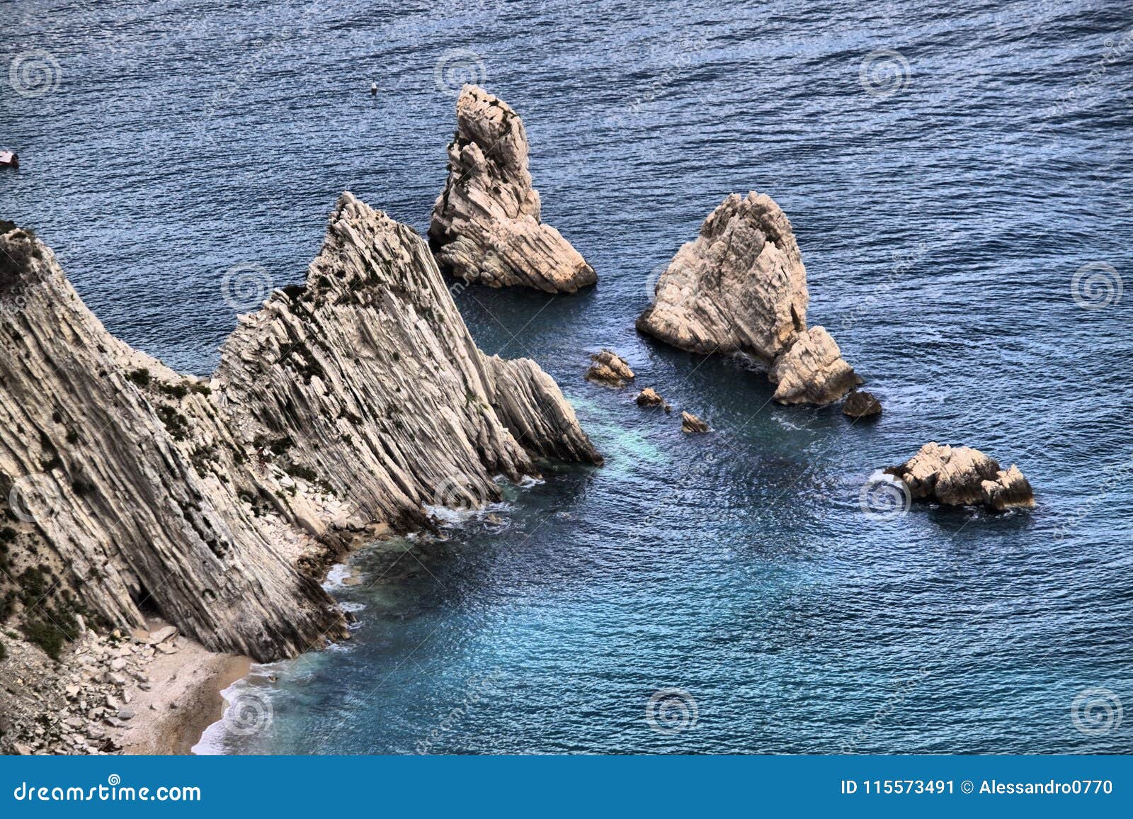 The Two Sisters Cliffs in Mount Conero Stock Image - Image of coast ...