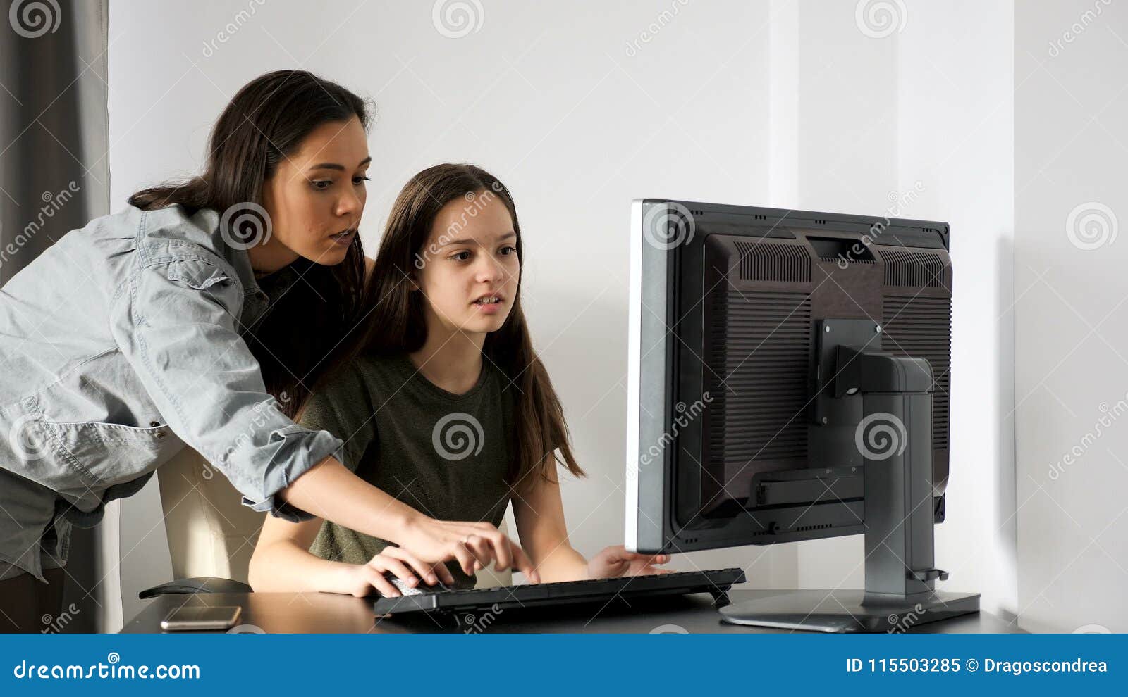 Two Sisters on the Computer Stock Video - Video of occupation, people ...