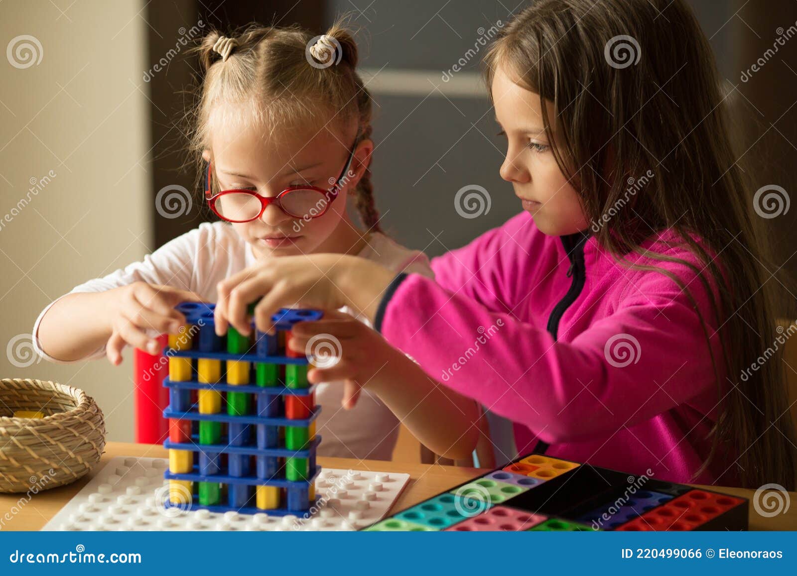 Two Sisters Do Elementary Mathematics Stock Photo - Image of education ...