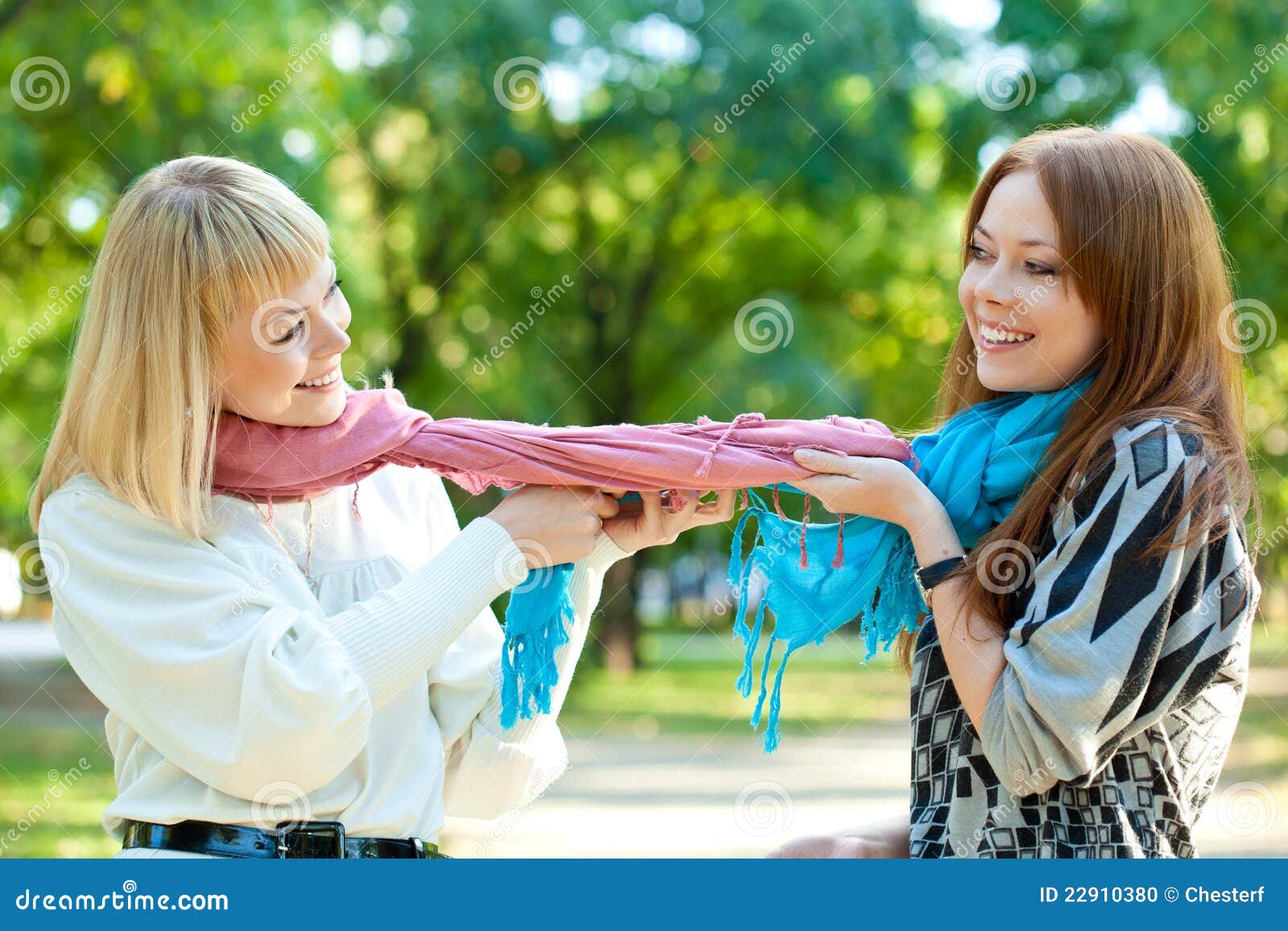 Two Sisters Having Fun in the Park Stock Photo - Image of caucasian ...