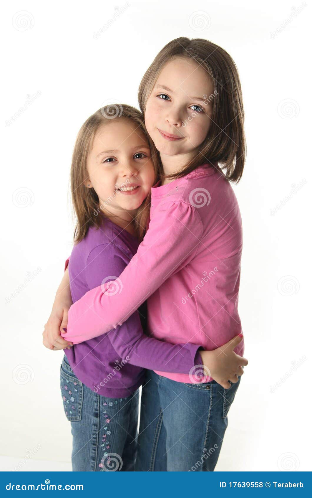 Two sisters hugging stock photo. Image of laughing, kids - 17639558
