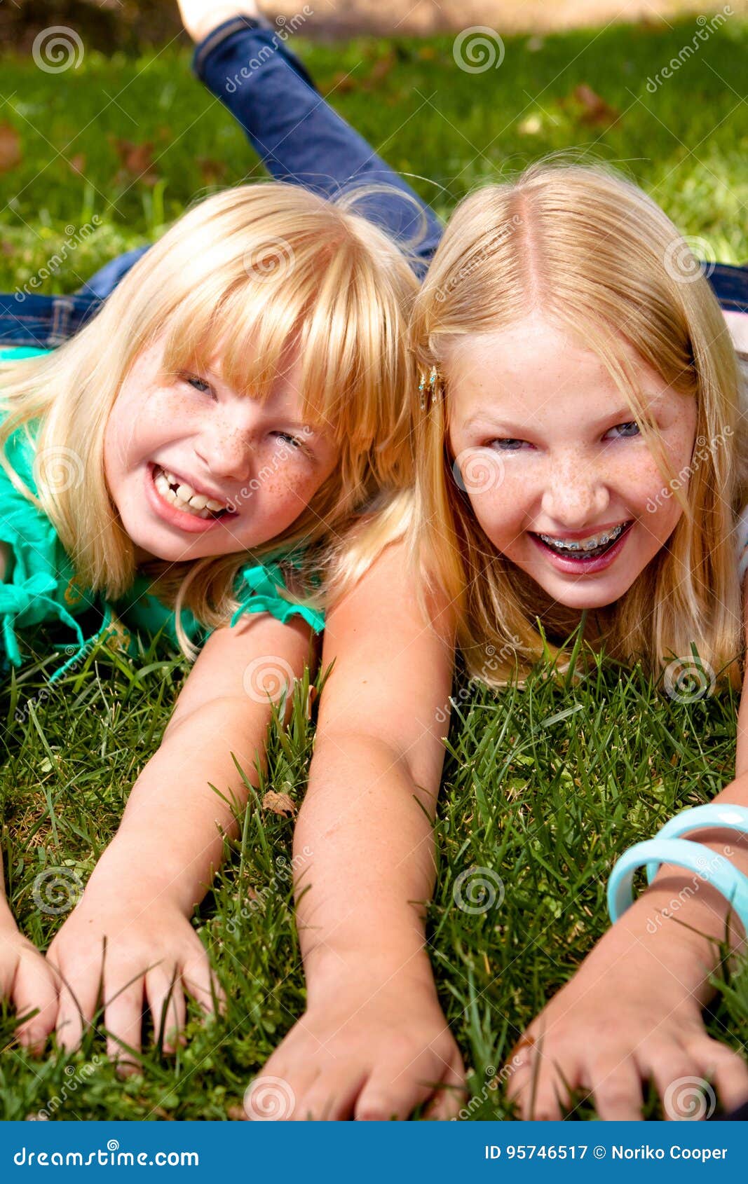 Two Sisters Laughing and Having Fun. Stock Image - Image of sunlight ...