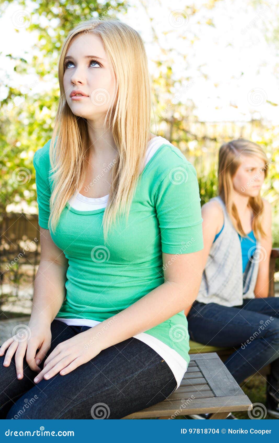 Sisters Upset and Fighting. Stock Photo - Image of girls, outdoors ...