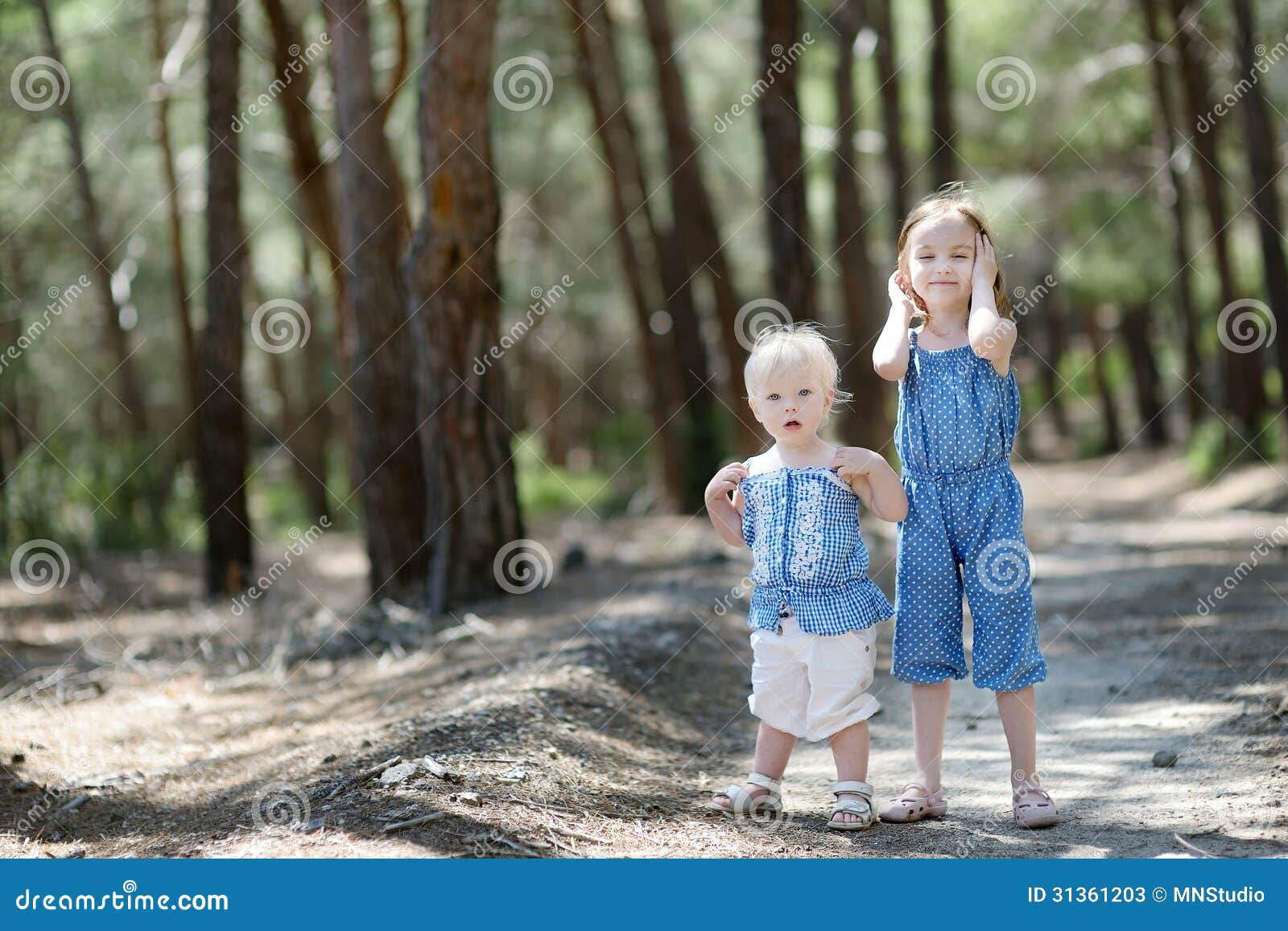 Two Sisters Outdoors at Summer Day Stock Image - Image of friendship ...