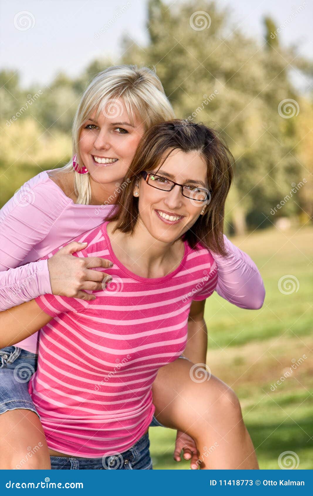Two Sisters Playing Together Stock Image - Image of grass, bright: 11418773