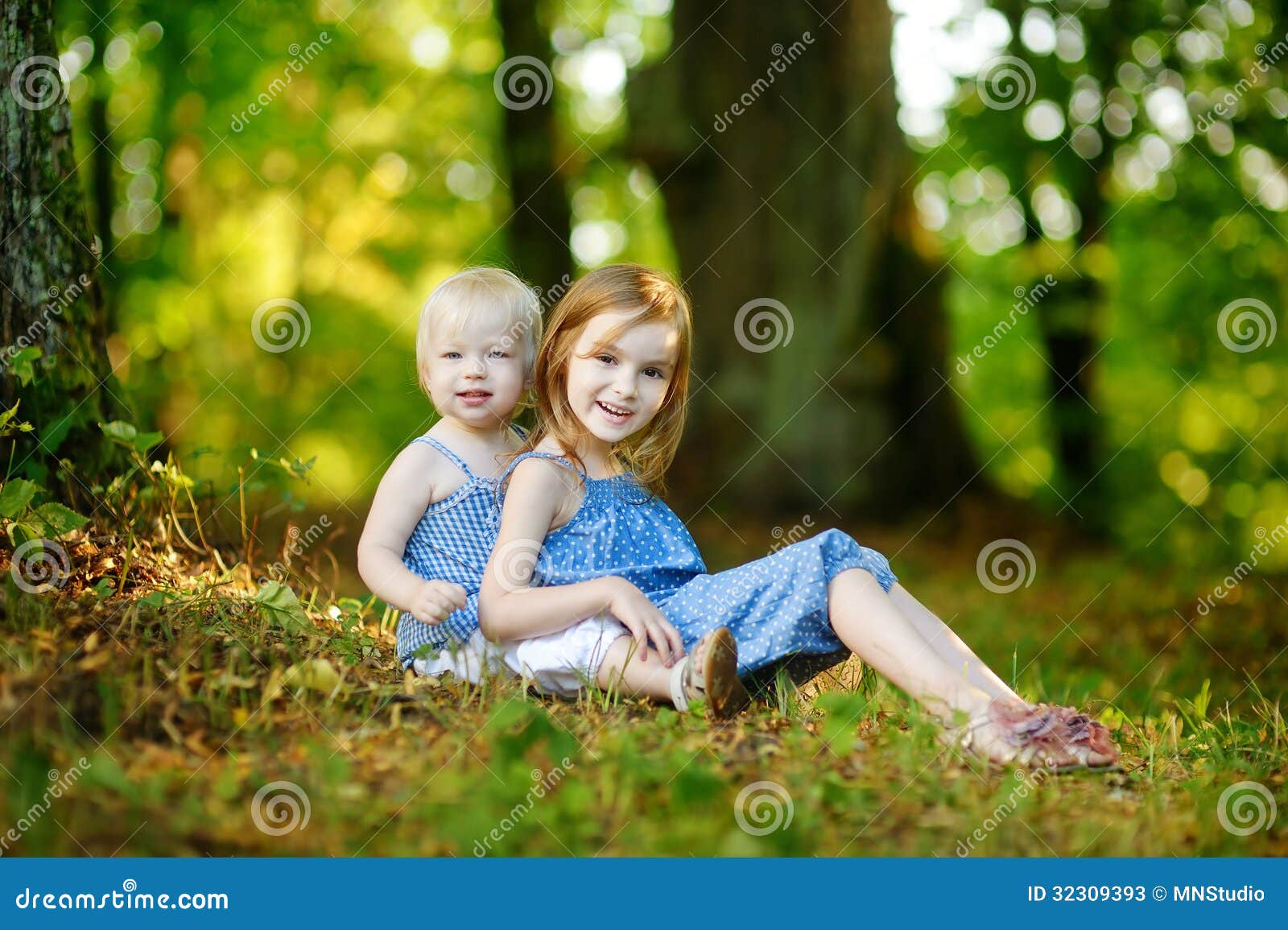Two Sisters Portrait Outdoors Stock Image - Image of child, autumn ...