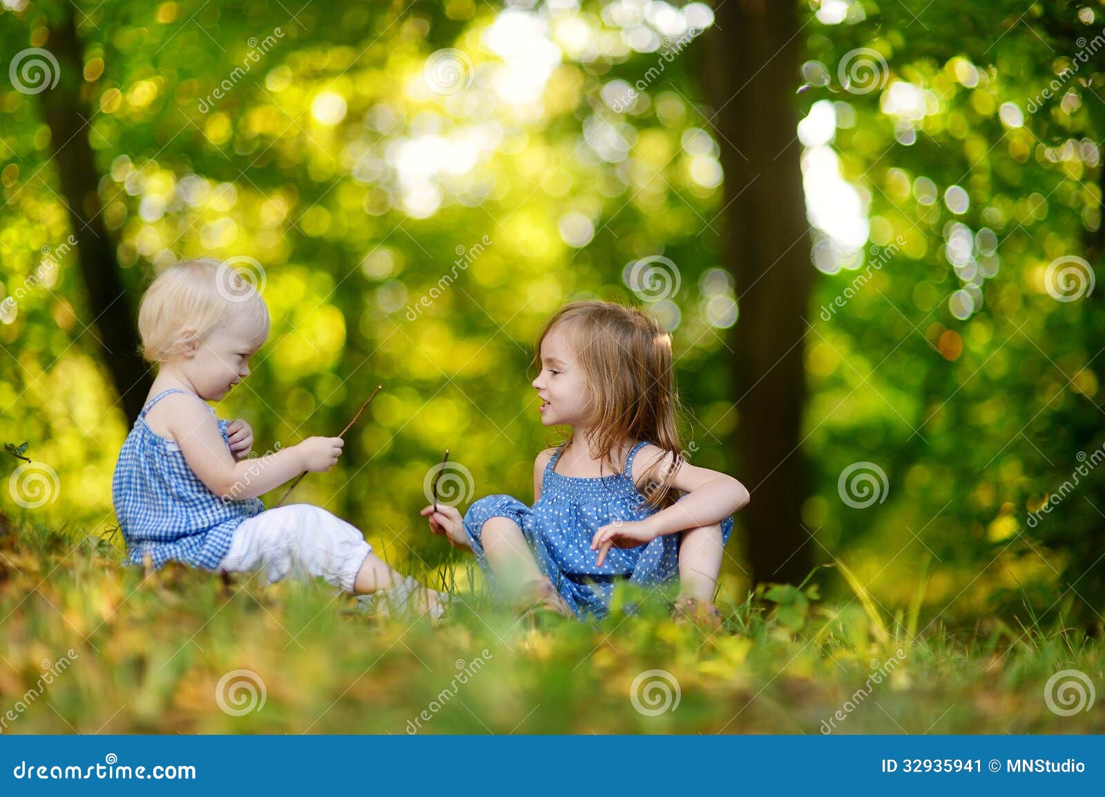 Two Sisters Portrait Outdoors Stock Image - Image of happy, nature ...