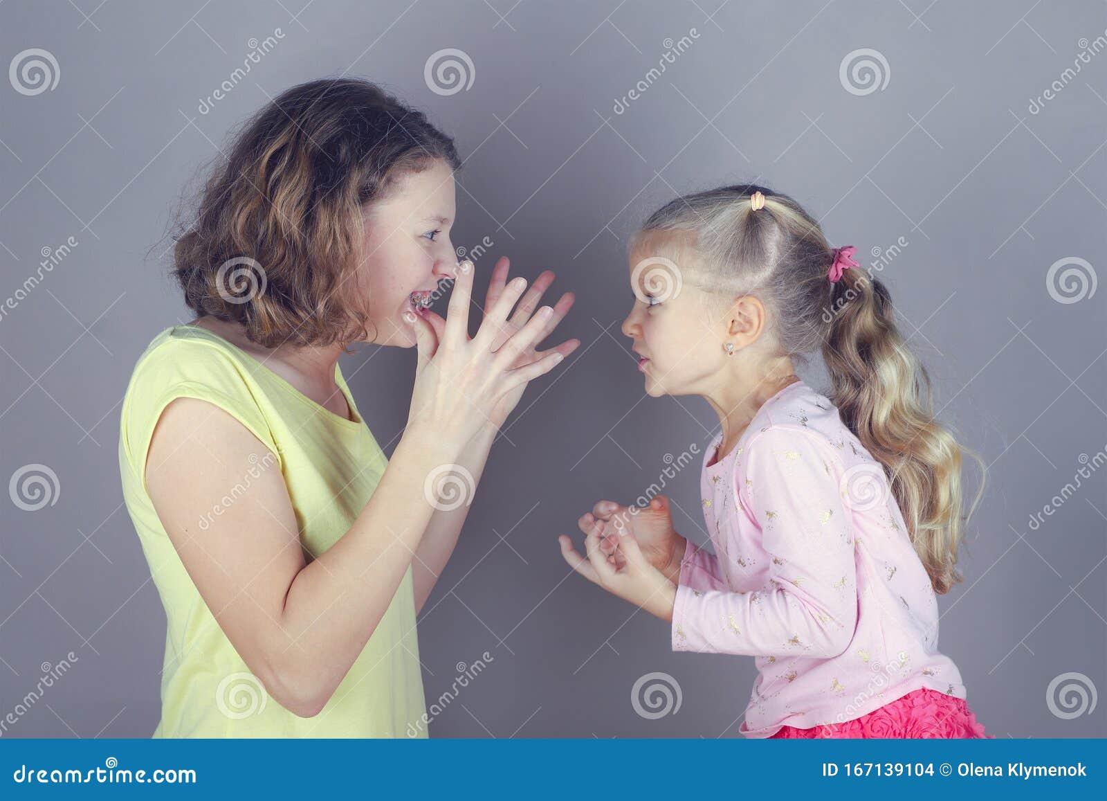 Two Sisters Quarrel, Swear, Argue Stock Photo - Image of emotion ...