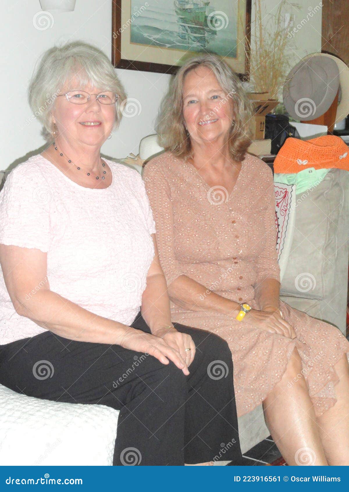 Two Sisters Sitting Inside a Fine Restaurant. Stock Image - Image of ...