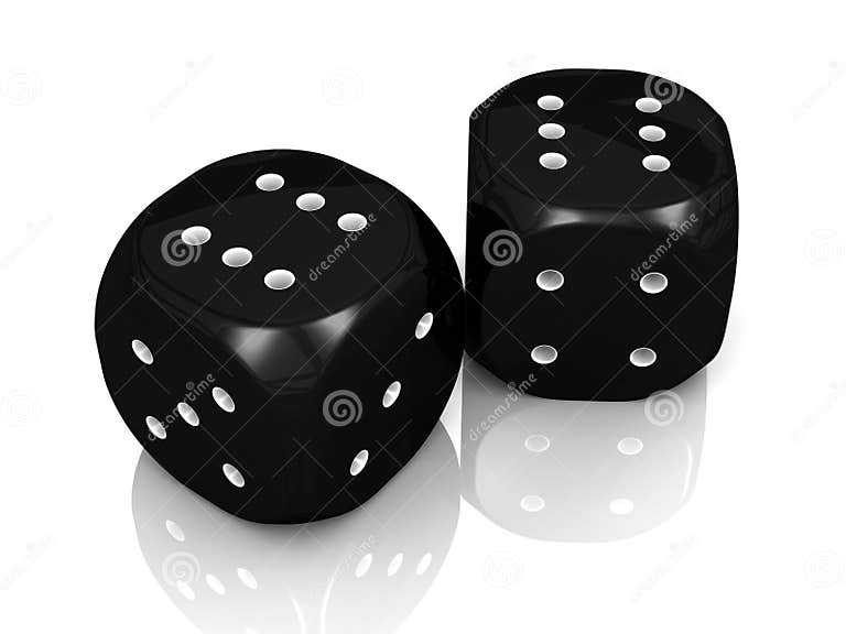Two sixes Black Dice stock illustration. Illustration of reclaim - 26179797