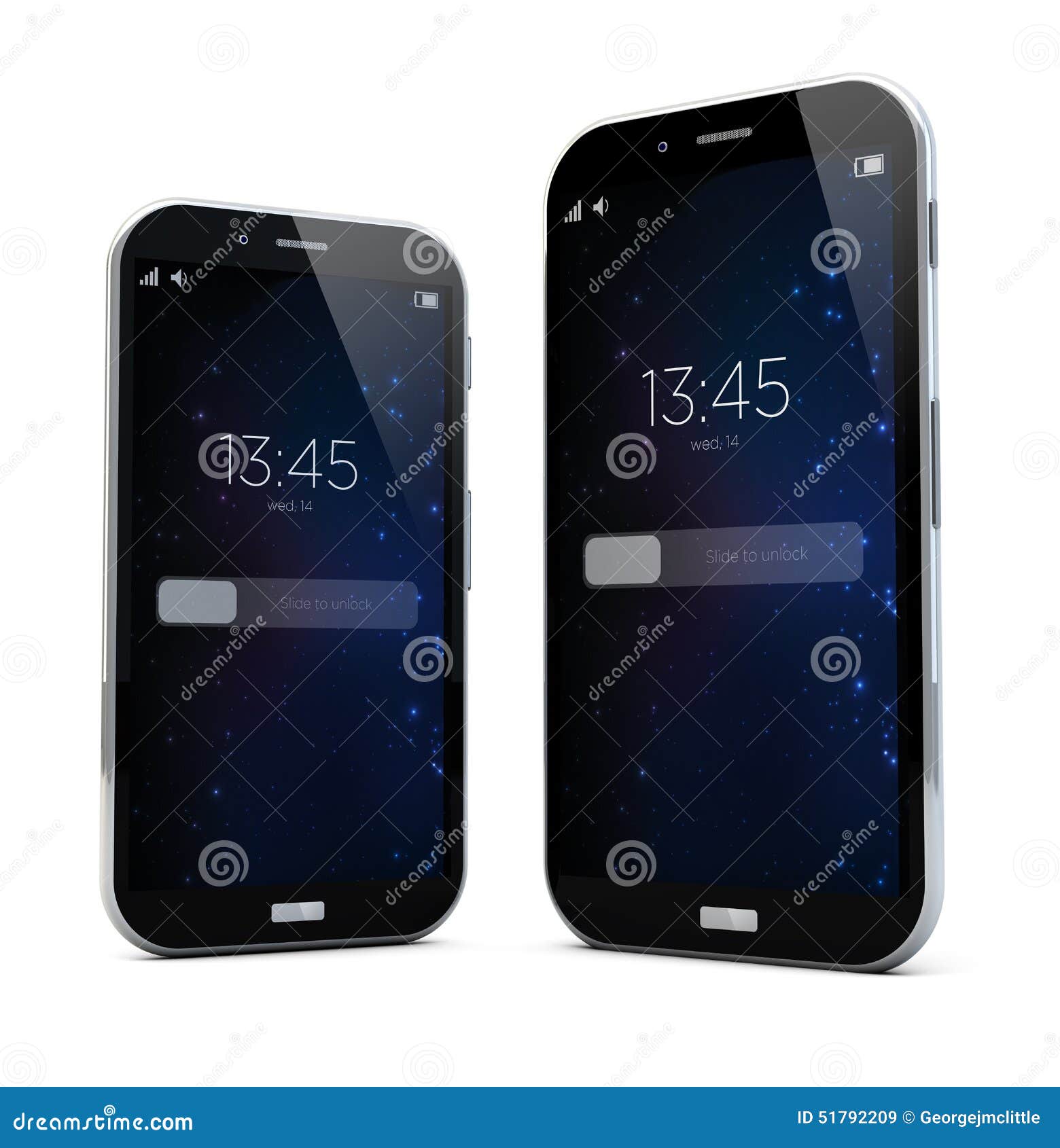 Two sizes smartphones stock illustration. Illustration of screen - 51792209