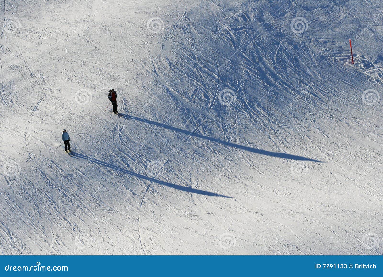 Two skiers stock image. Image of alpine, hillside, hillsides - 7291133