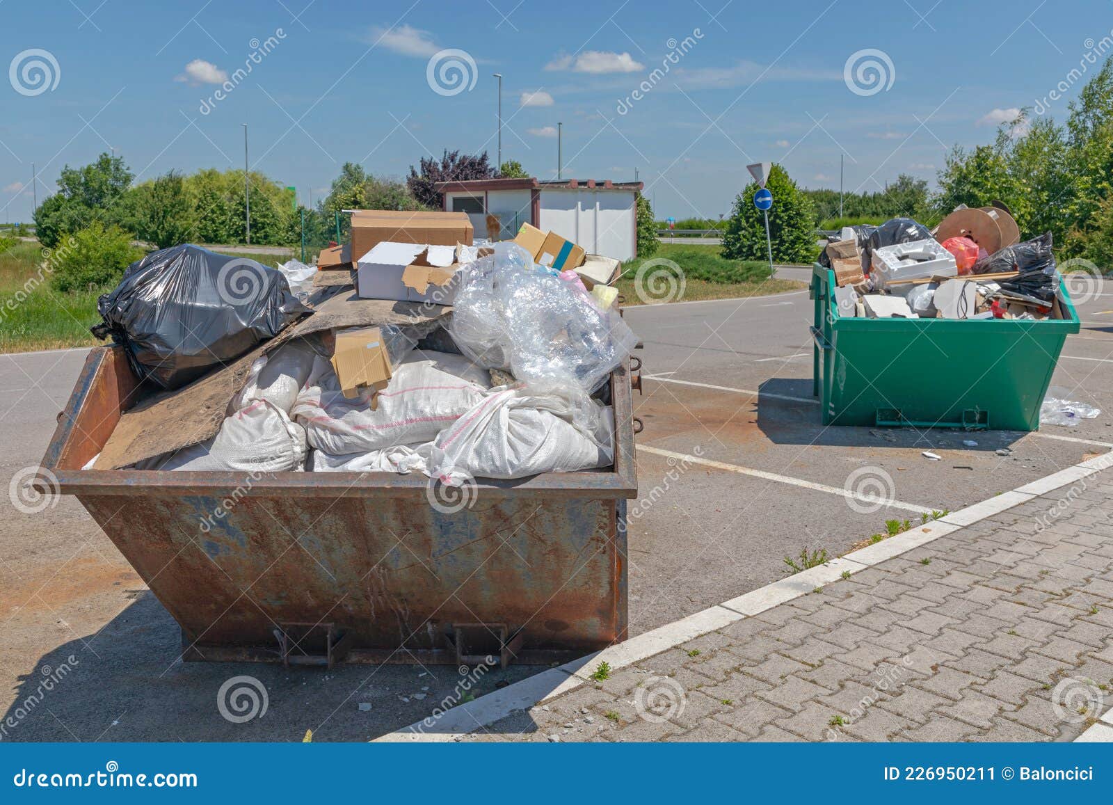 Two Skip Containers stock image. Image of skip, problem - 226950211