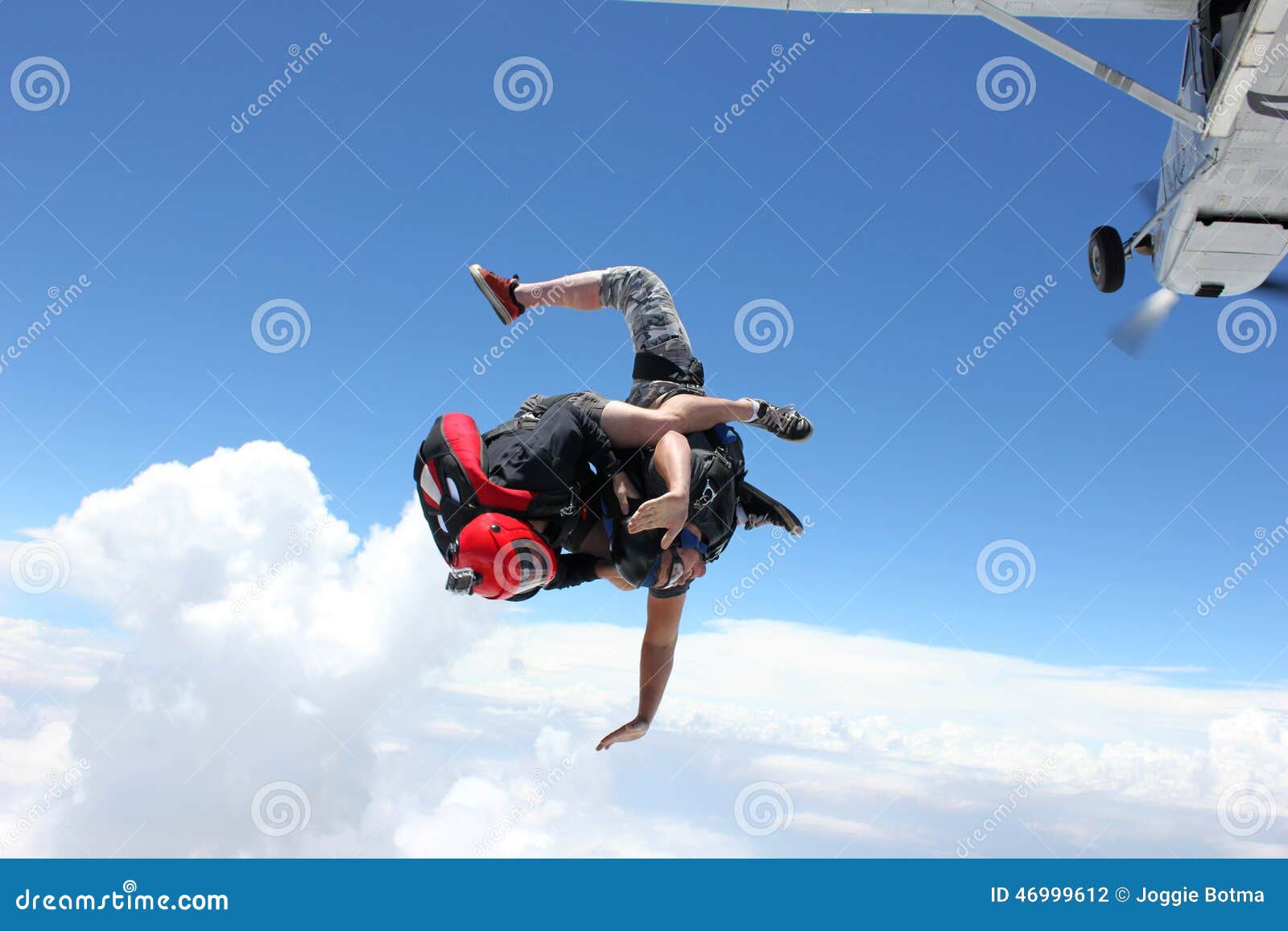 Two Skydiver Jumps from an Airplane Stock Photo - Image of jump ...
