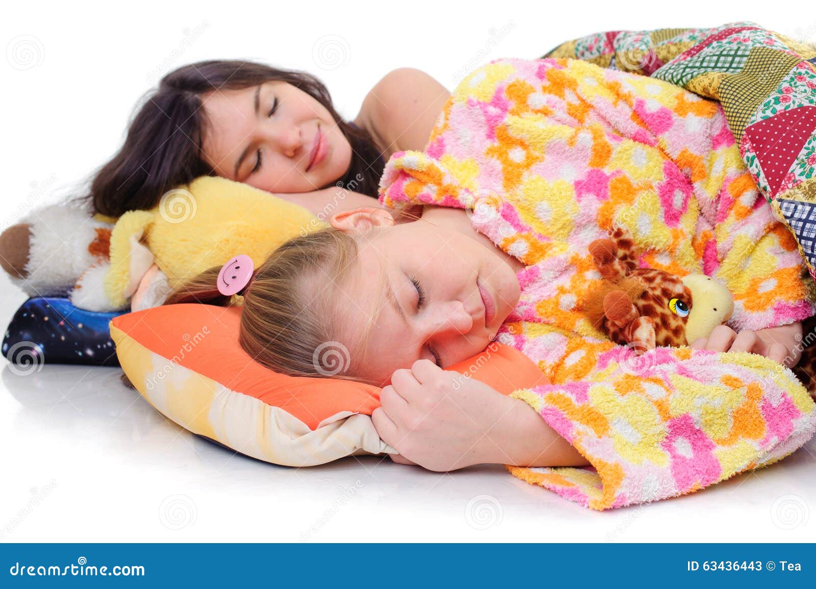 Two sleeping girls stock image. Image of attractive, horizontal - 63436443