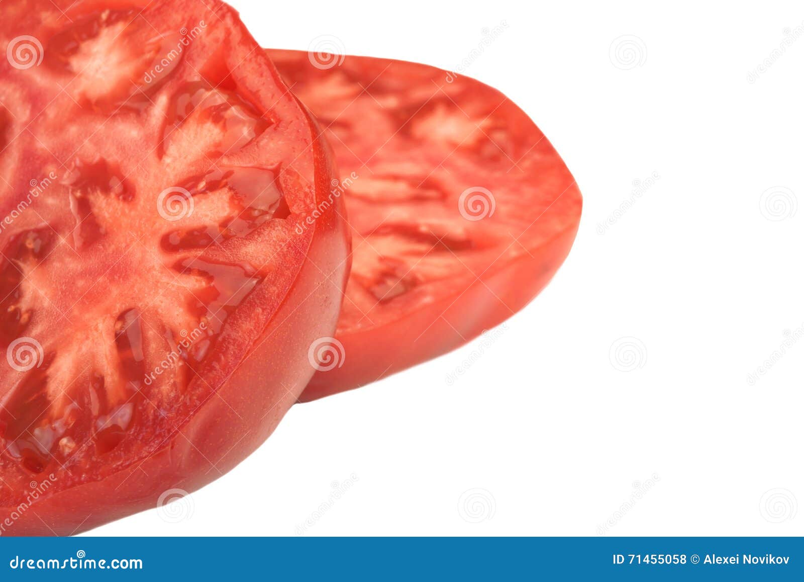 Two Sliced Tomato Closeup Isolated on White Background Stock Photo ...