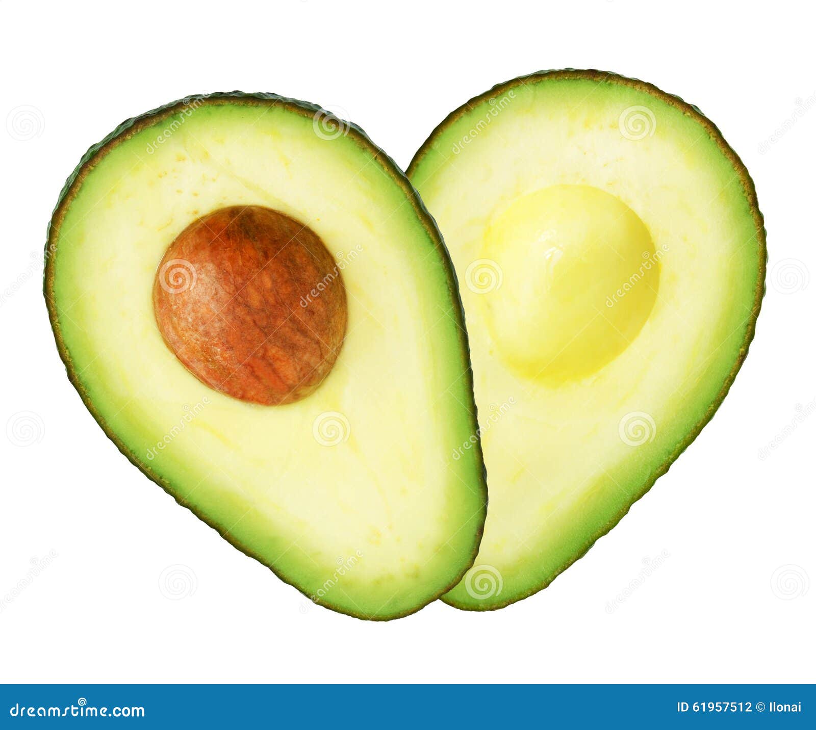 Two slices of avocado stock photo. Image of heart, food - 61957512