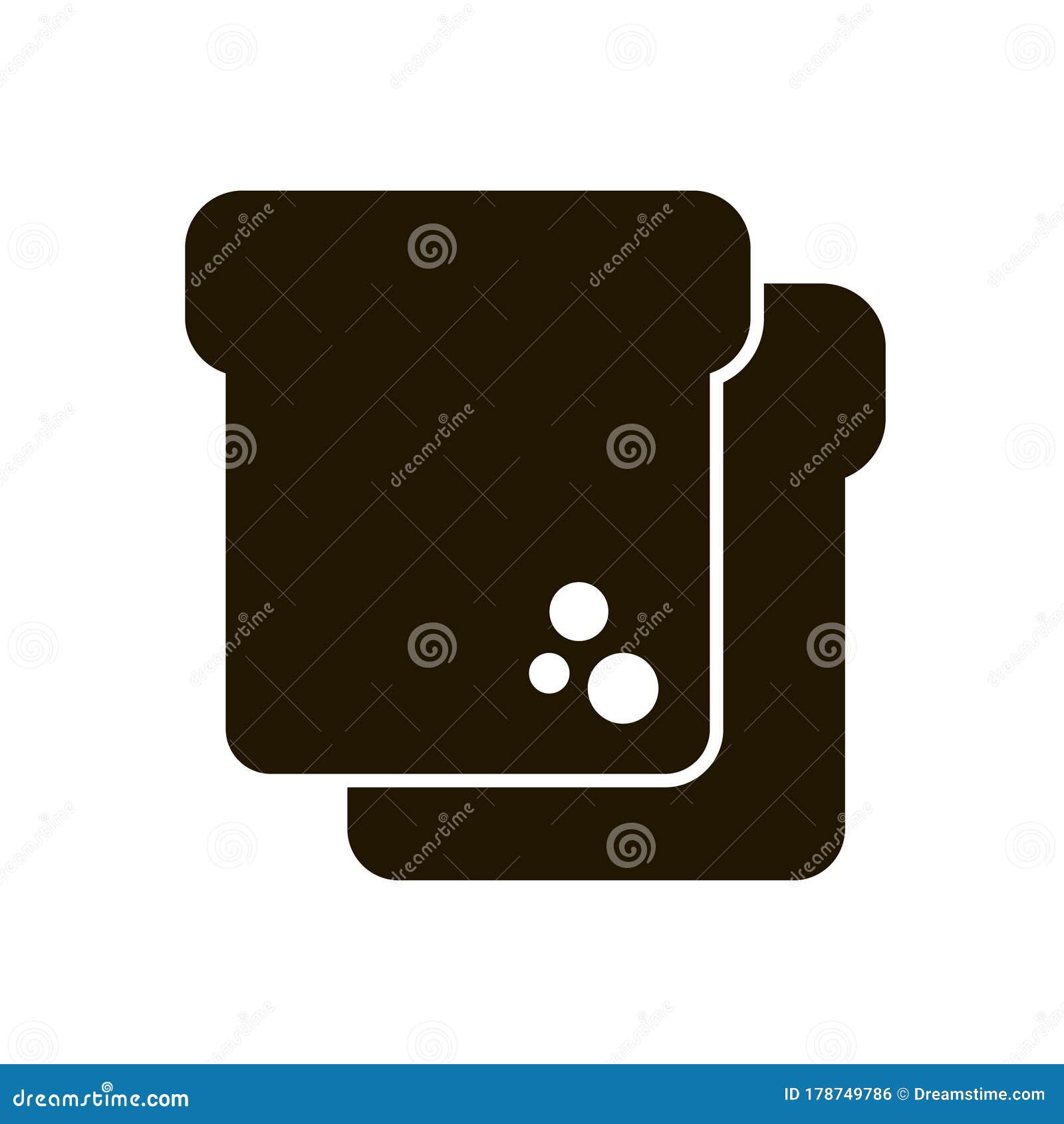 Two Slices of Bread Icon on White Background. Eps 10 Flat Style. Stock ...