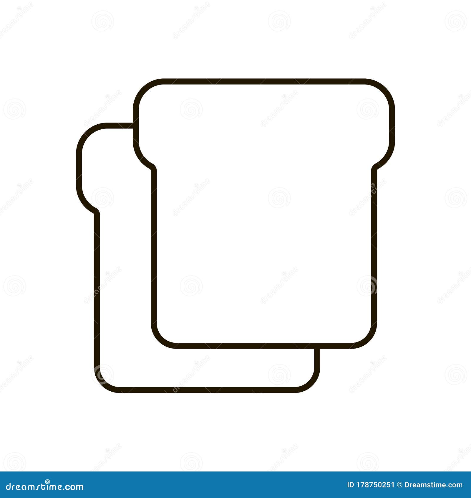 Two Slices of Bread Icon on White Background. Eps 10 Flat Style. Stock ...