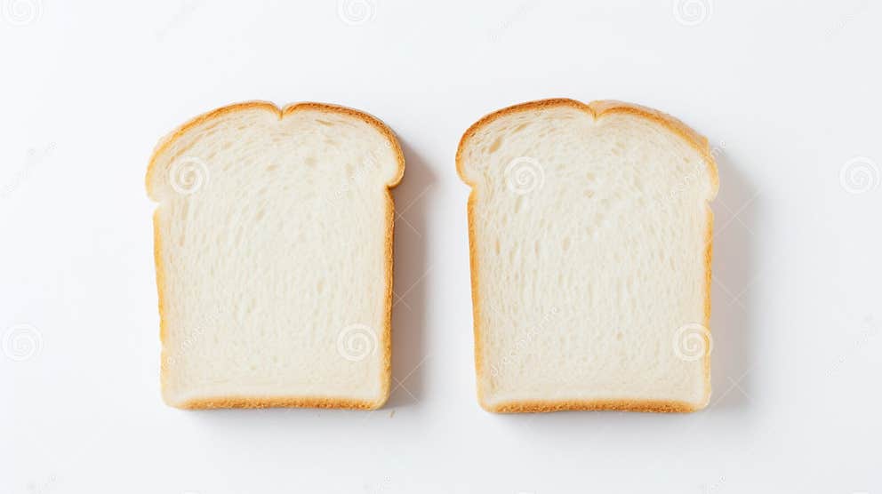 Two Slices of Bread Isolated on White Background. Slice of Toasted ...