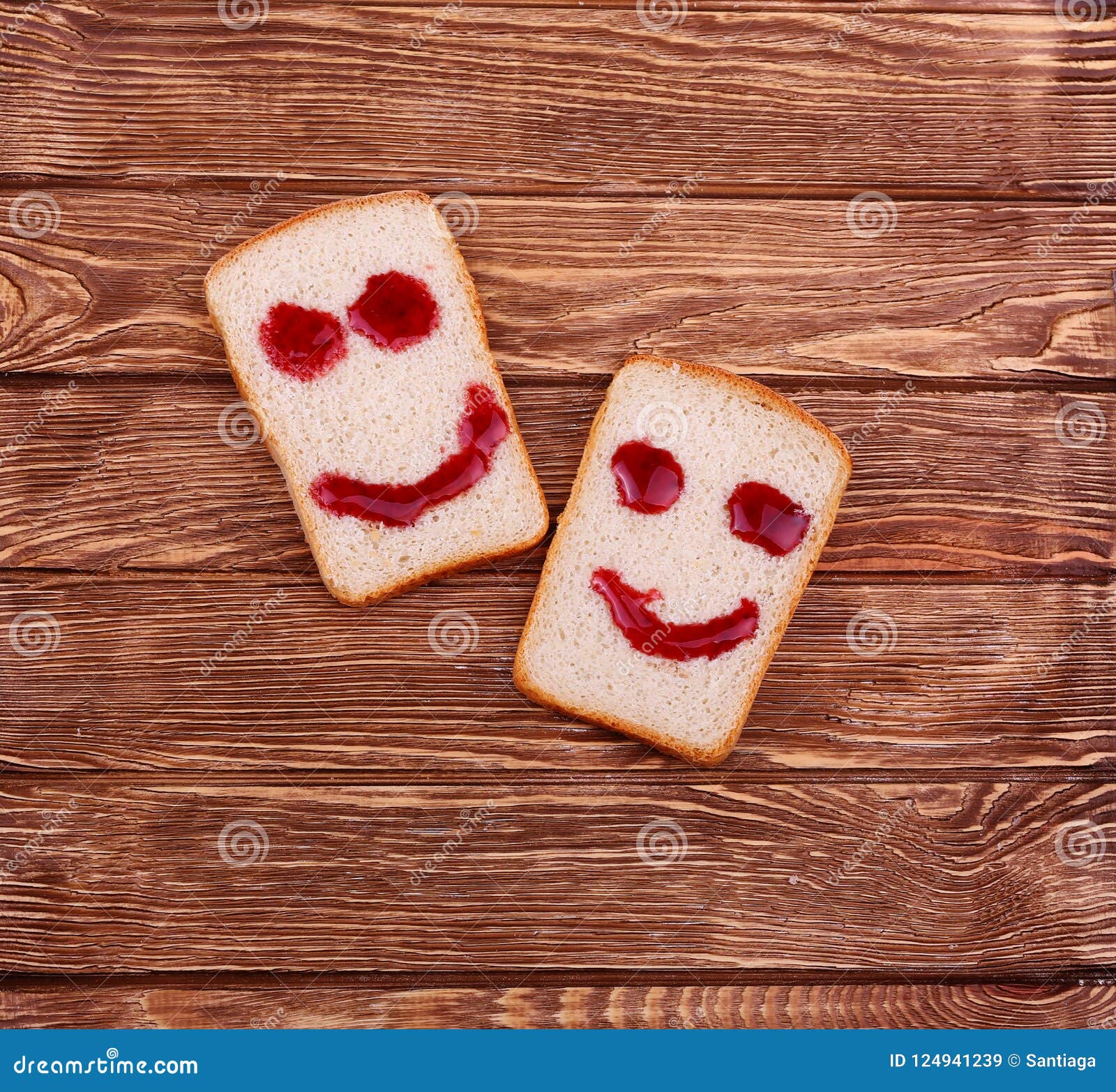 Two Slices of Bread with Smiles Stock Image - Image of drawing, sign ...
