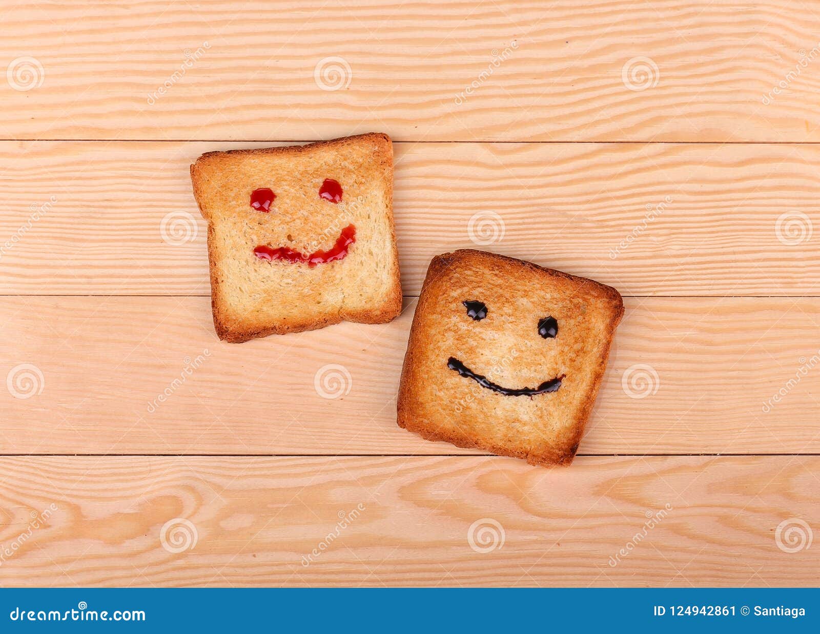 Two Slices of Bread with Smiles Stock Image - Image of breakfast, sign ...