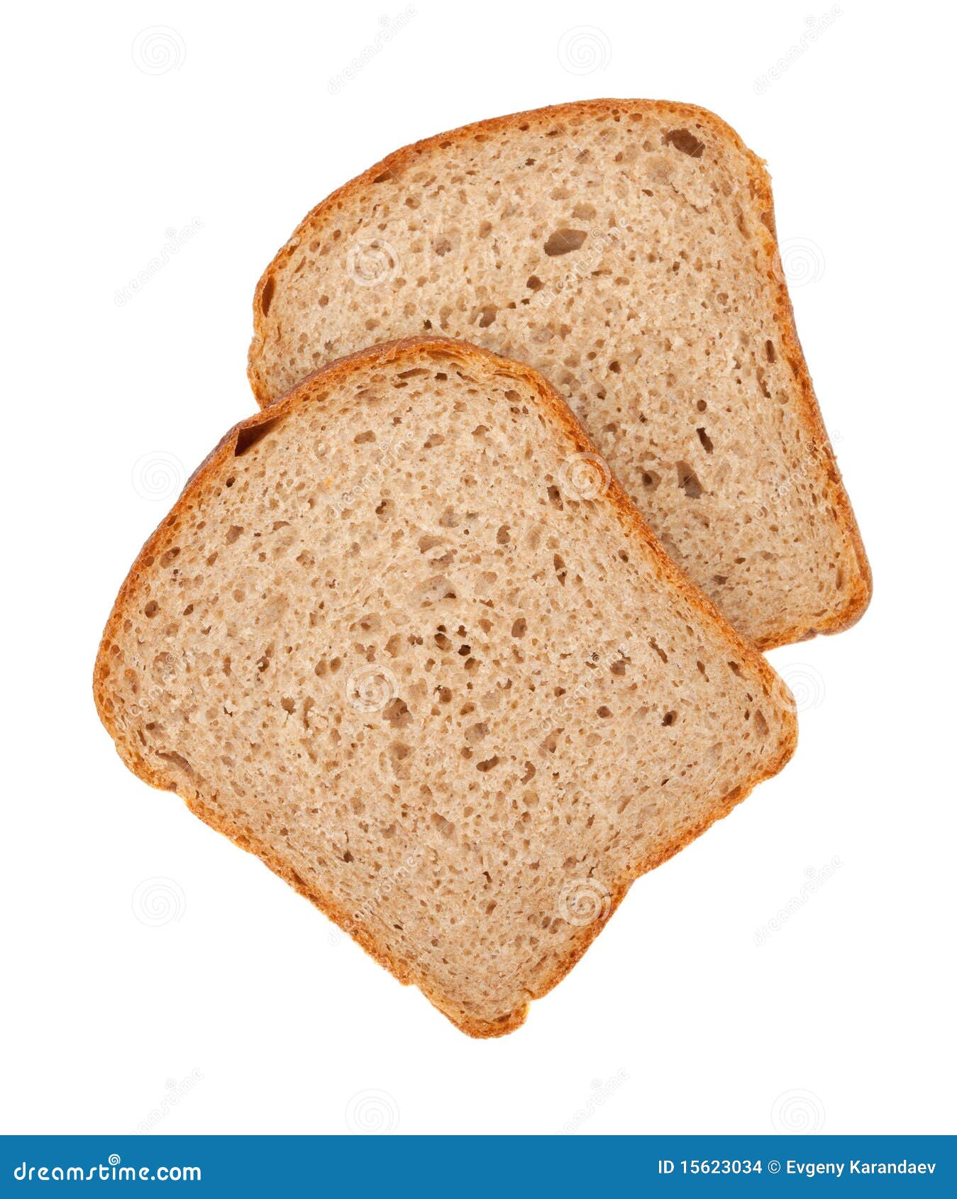 Two slices of brown bread stock photo. Image of pastry - 15623034