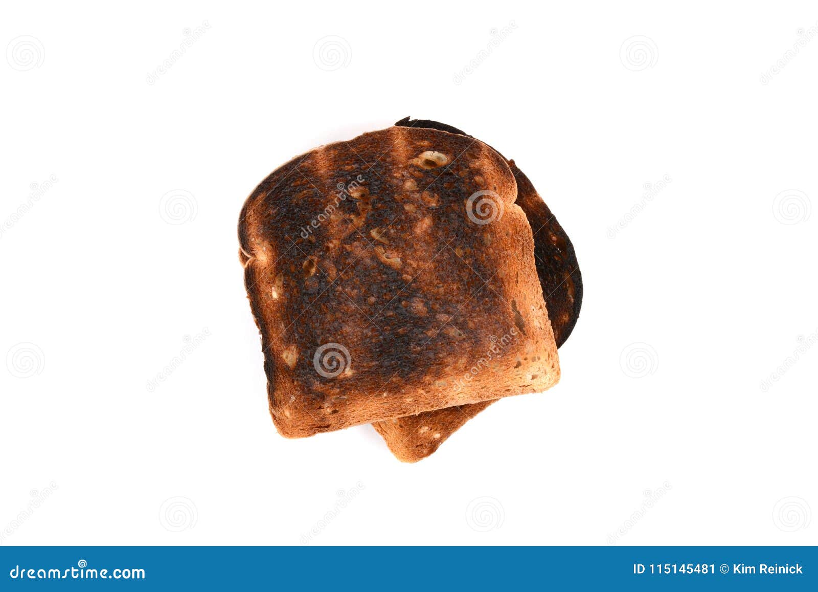 Two Slices of Burned Wheat Toast Stock Image - Image of bread ...