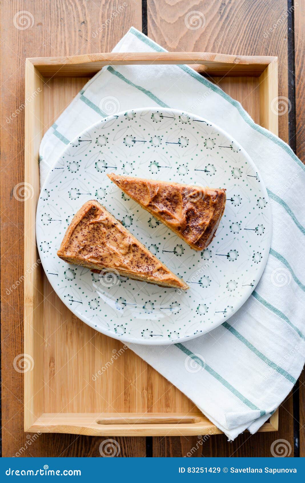 Two Slices of Cake on a Plate Stock Image - Image of cheesecake, sugar ...